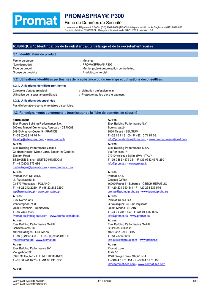 Documentation technique - Promat France