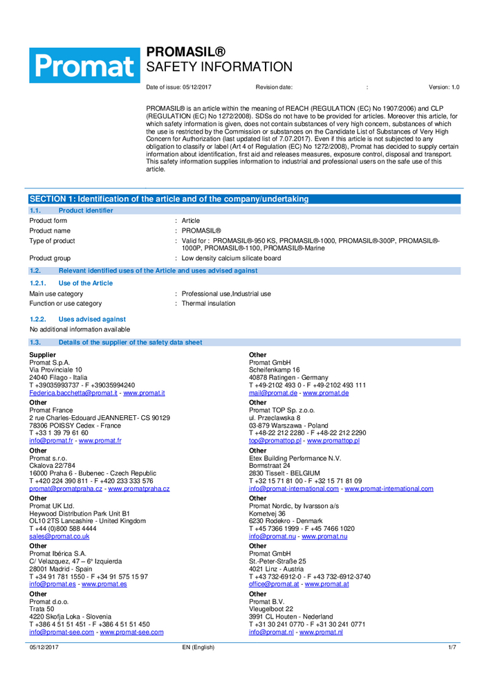 Documentation - Promat