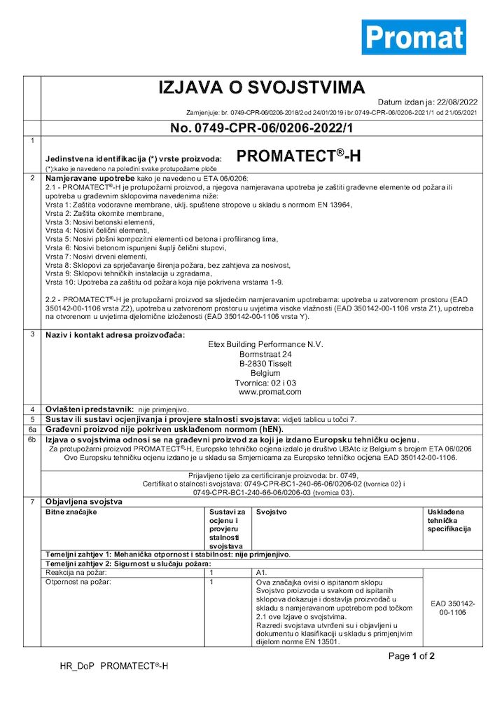 Tehnička dokumentacija za protupožarne proizvode i sustave - Promat