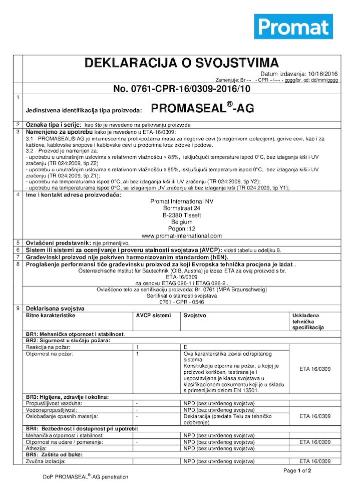 Protivpožarna dokumentacija i deklaracije - Promat
