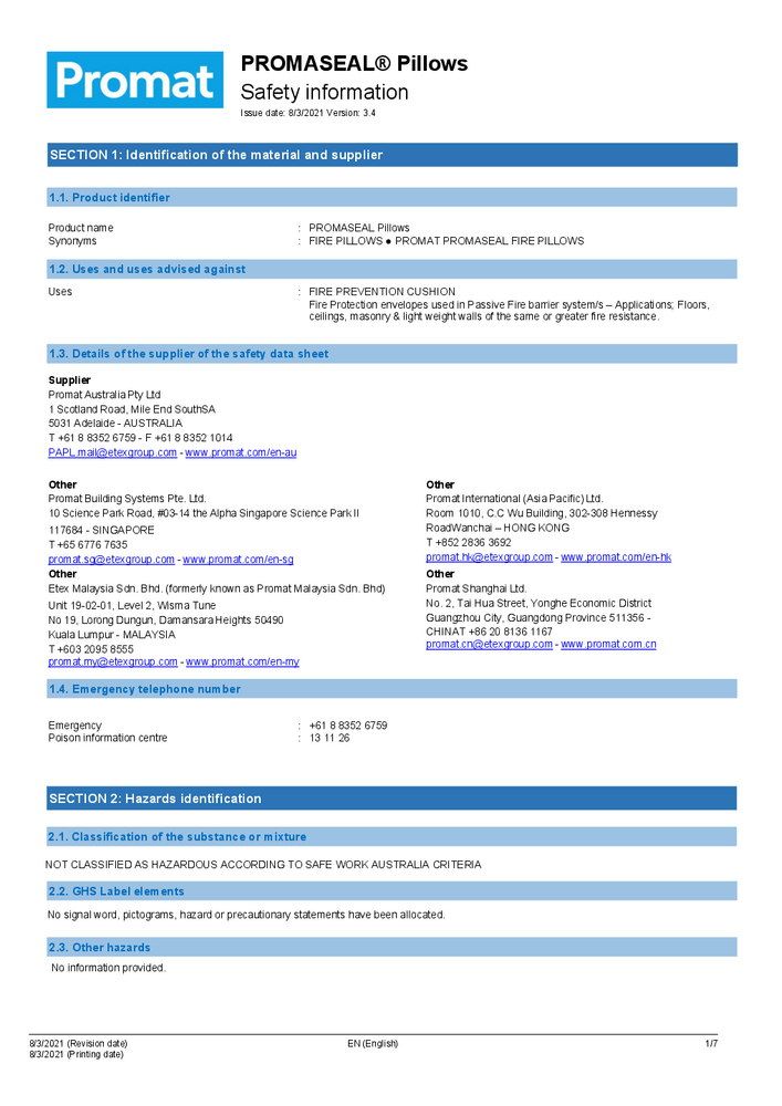 Documentation - Promat Hong Kong