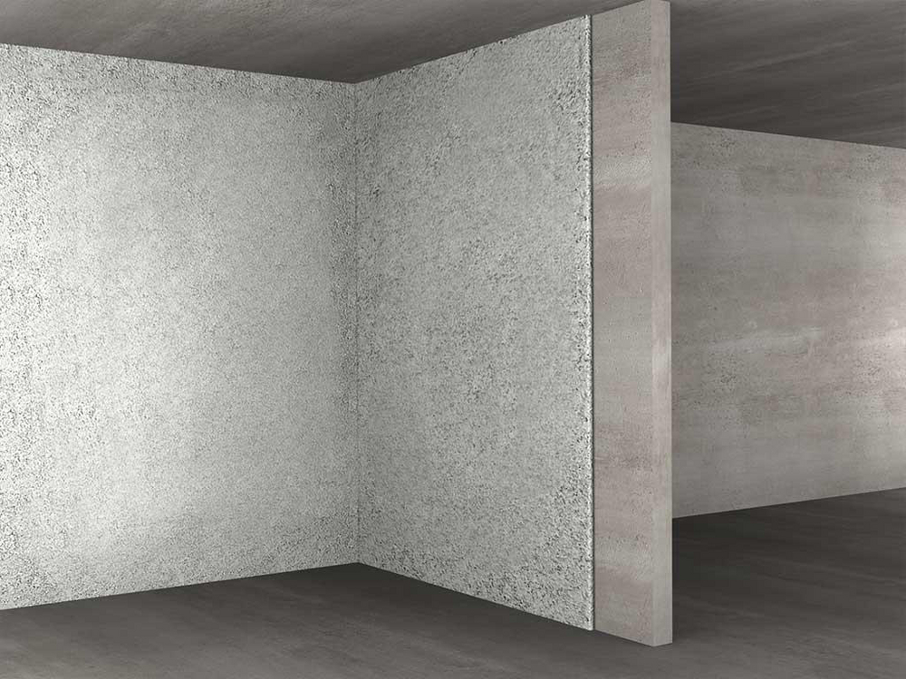 Concrete wall upgraded to FRL 120/120/120 with Cafco MANDOLITE® CP2 ...