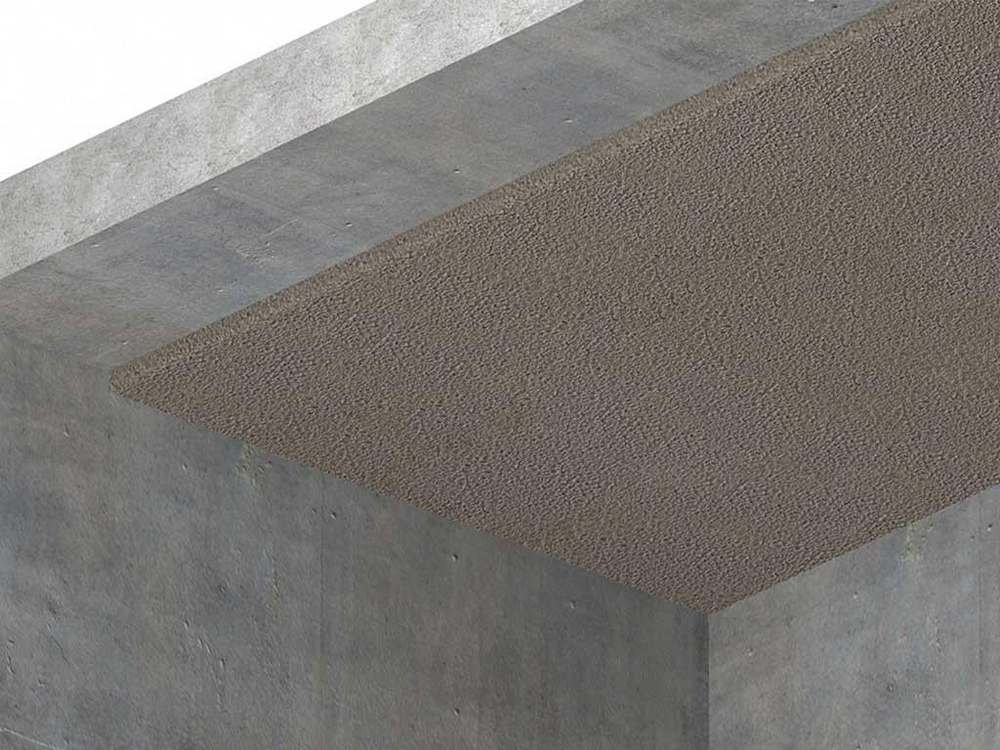 Concrete floor slab upgraded to FRL 120/120/120 with CAFCO® 300 sprayed coating - against fire ...