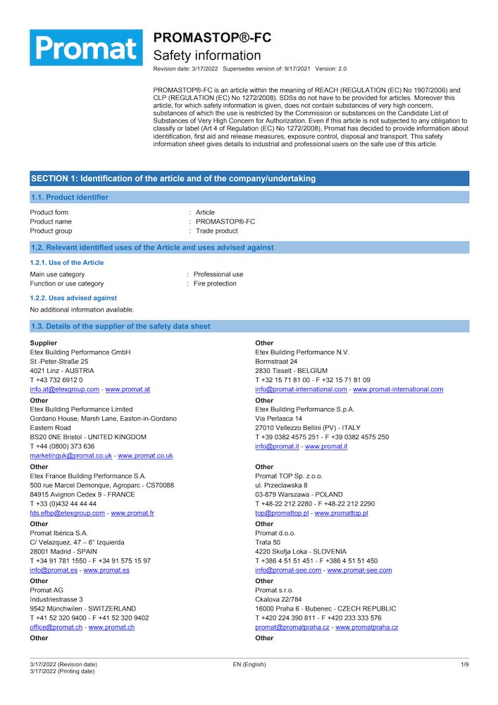 Documentation - Promat